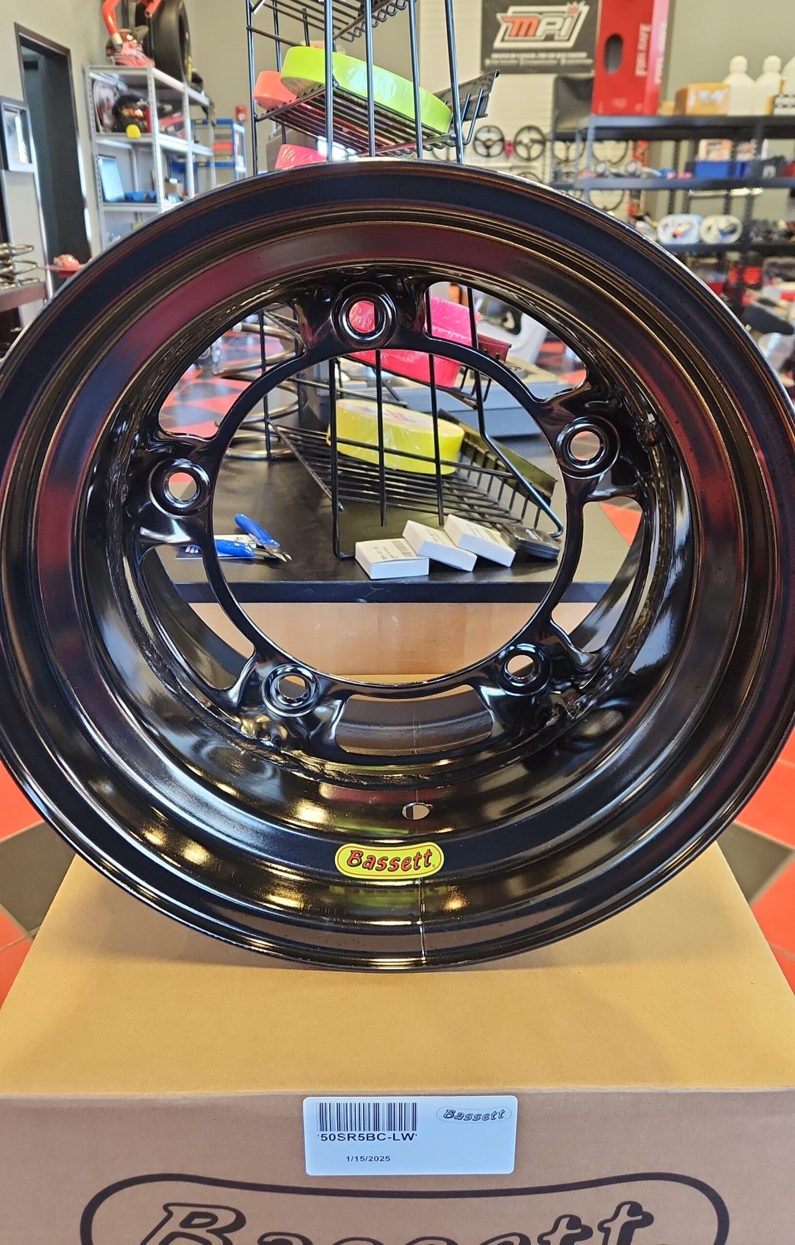 BASSETT W-5 5″ LW BLACK CHROME RIMS (4) – Circle Track Warehouse Inc.